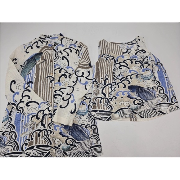 Citron | Tops | Citron Santa Monica Printed Silk Blouse And Tank Set ...